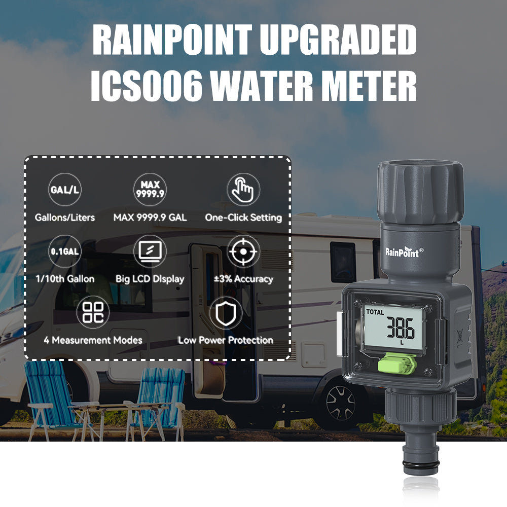 RAINPOINT Digital Garden Hose Water Flow Meter with Real-Time Tracking ...