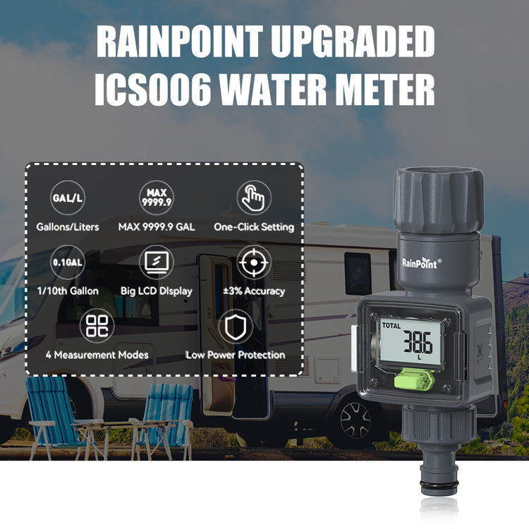 RAINPOINT Digital Garden Hose Water Flow Meter with Real-Time Tracking ...
