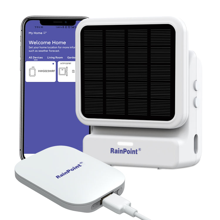 RainPoint Wi-Fi App-Controlled Indoor Watering Timer, Solar Panel ...