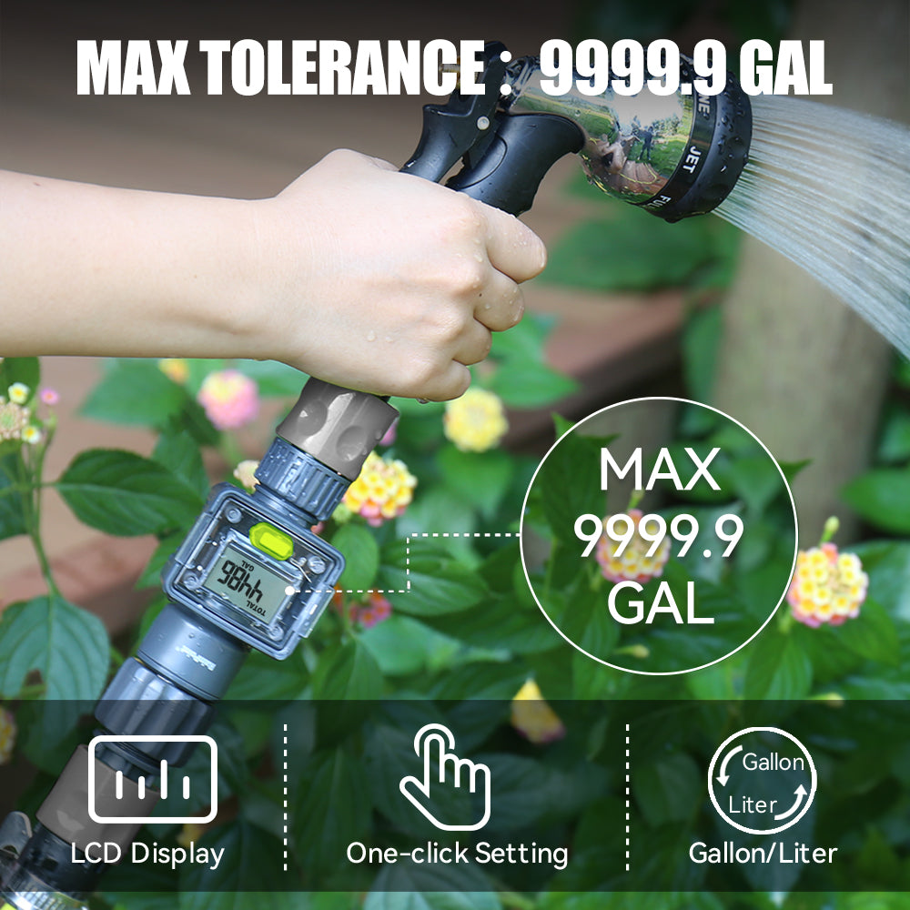 Digital Garden Hose Water Flow Meter – BALDR Electronic