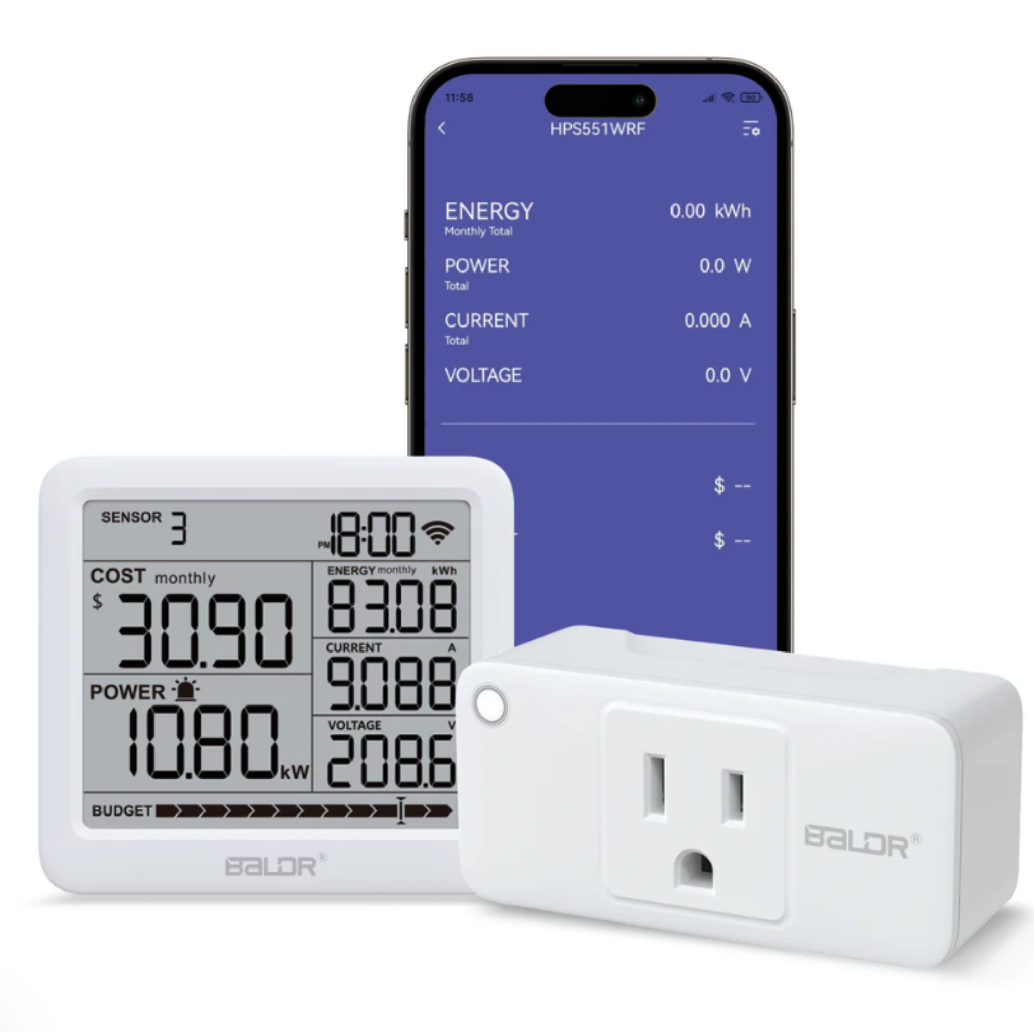 Wifi Power Meter with Expandable Socket- BALDR Electronic
