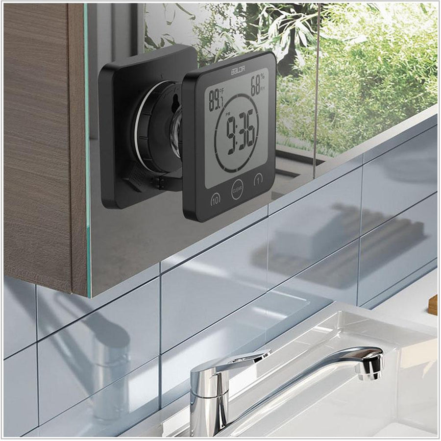 BALDR Waterproof Shower Clock Set – Time, Temperature, Humidity Display ...